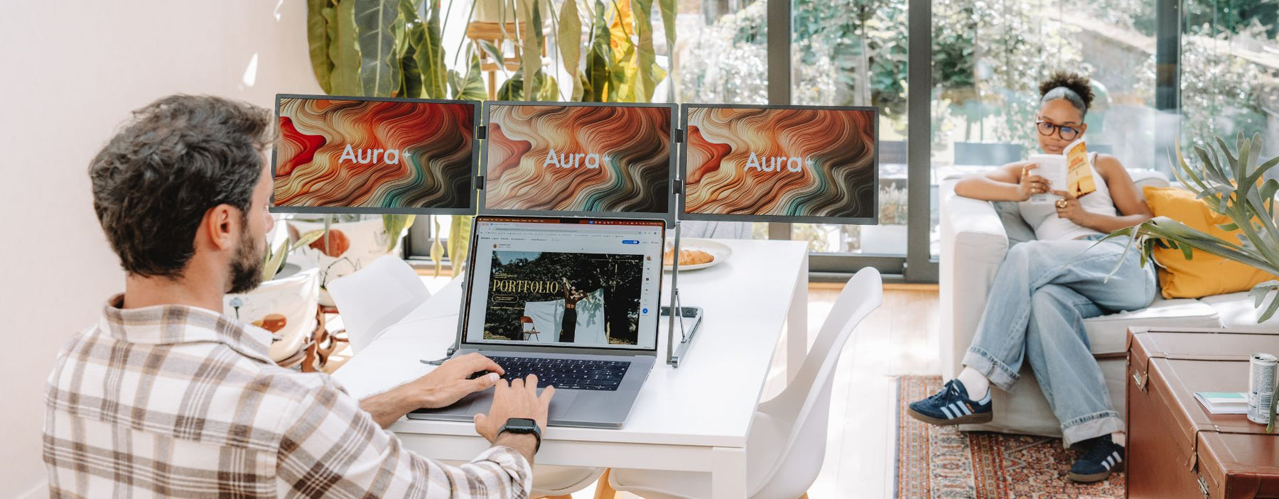 Best Triple Portable Monitors for laptops – Aura